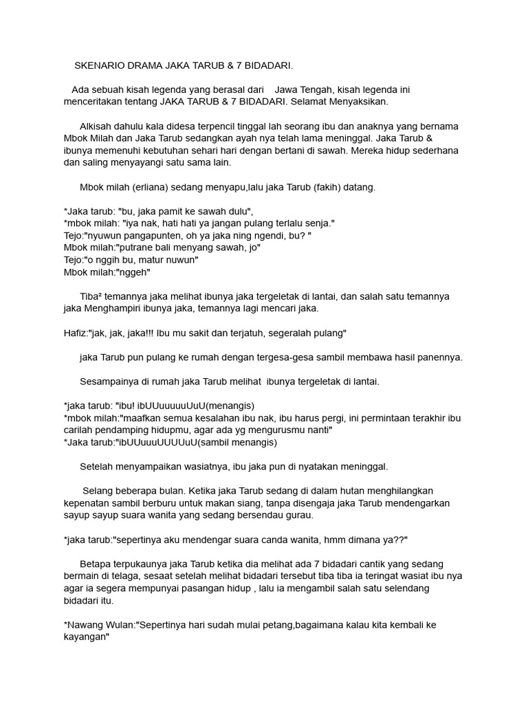 Jaka Tarub & 7 Bidadari | PDF