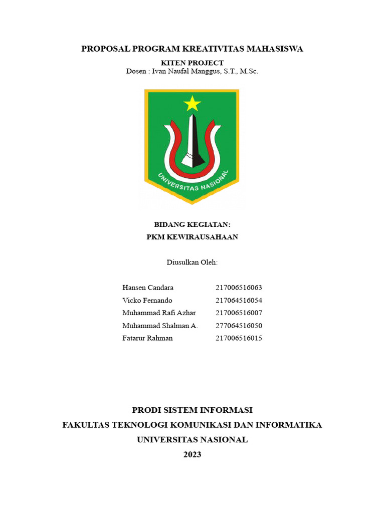 Contoh Proposal PKMK | PDF