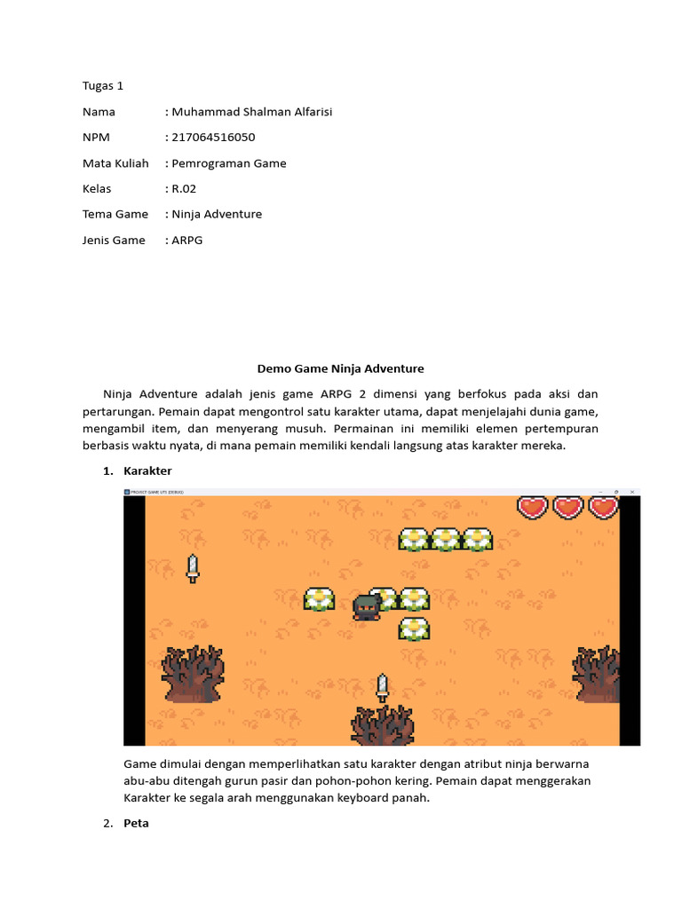 Tugas 1 Pemrograman Game | PDF