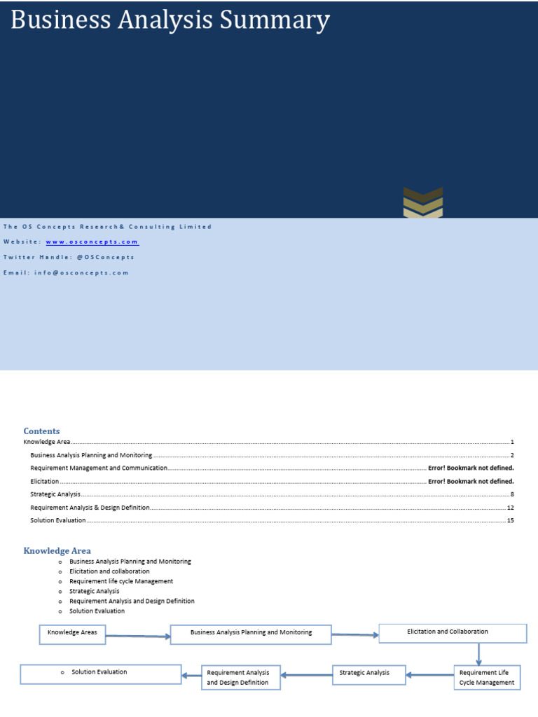 Summary of BABOK Knowledge Areas | PDF | Business Analysis ...