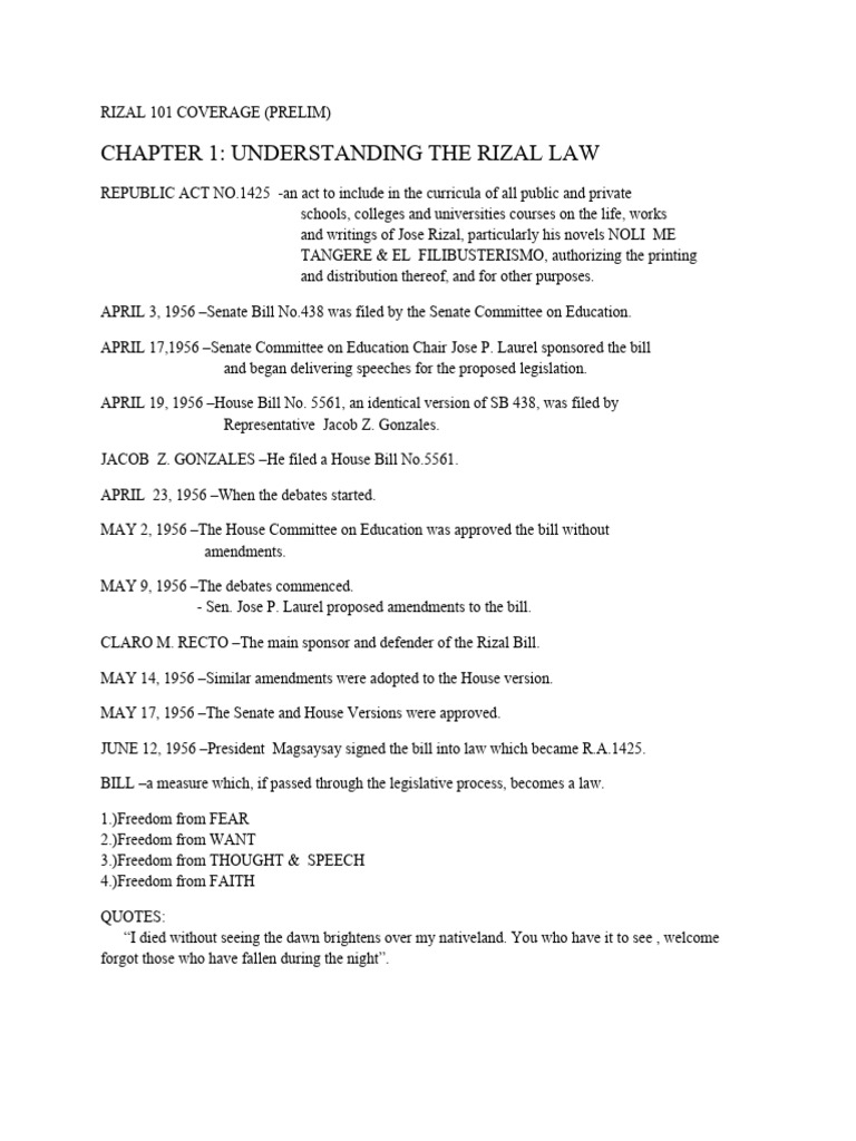 Rizal 101 Coverage | PDF | Philippines