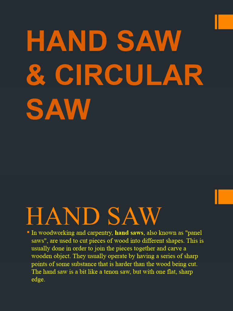 Woodworking: Hand & Circular Saws Guide | PDF | Blade | Equipment