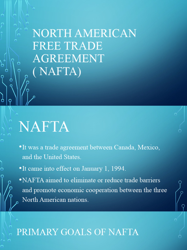 North American Free Trade Agreement (Nafta) | PDF | North American Free ...