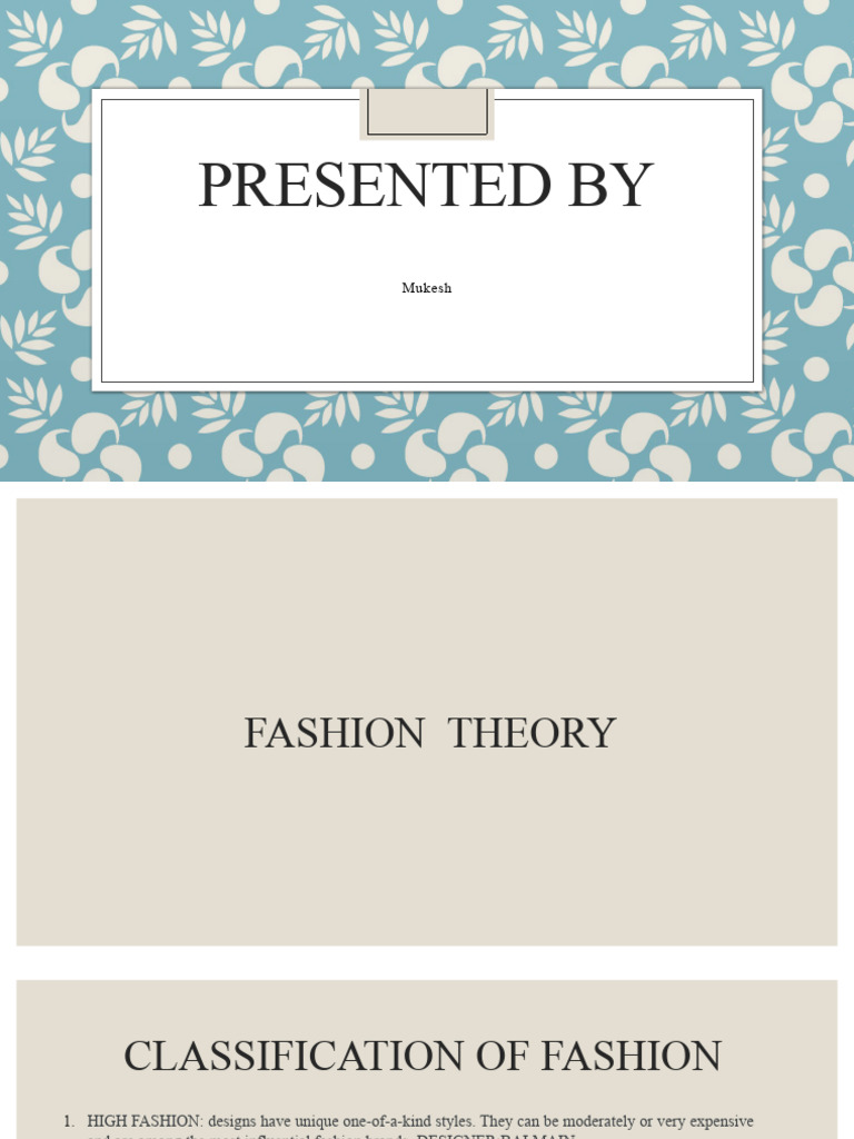 Fashion Theory | PDF