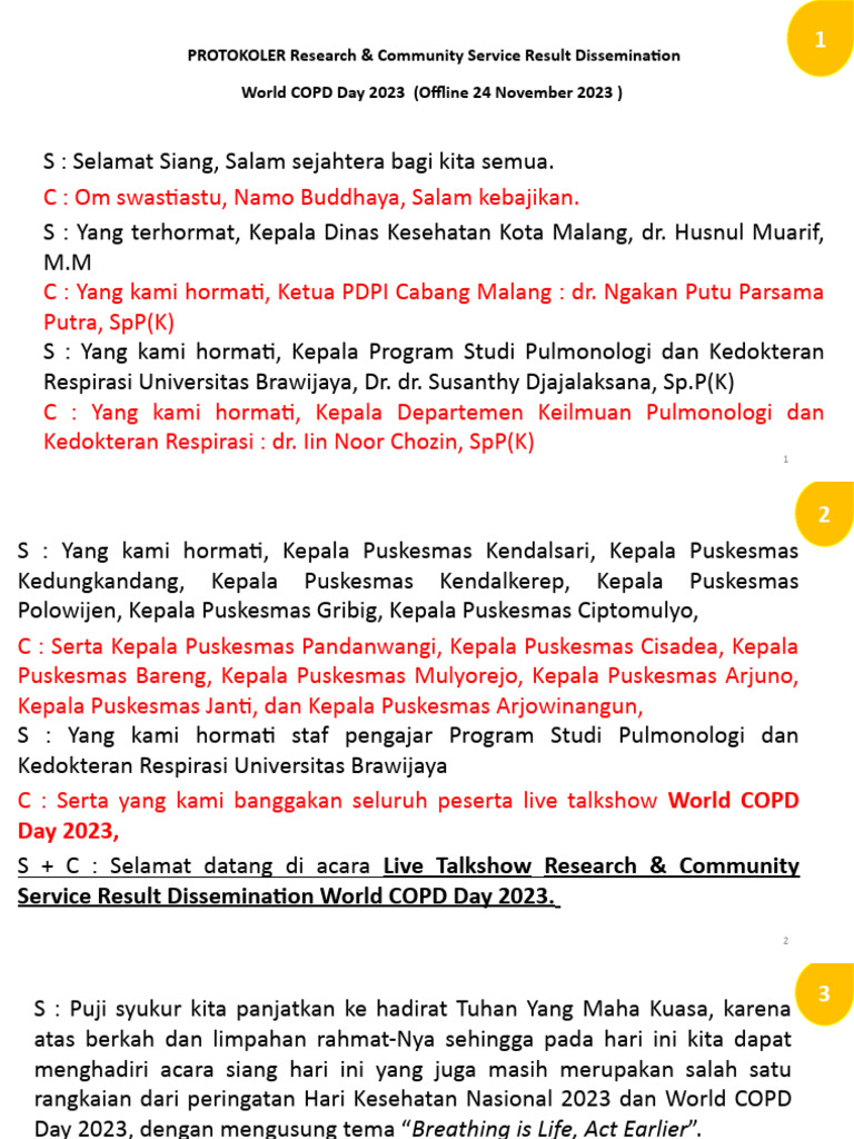 Cue Card Copd Day 2023 | PDF