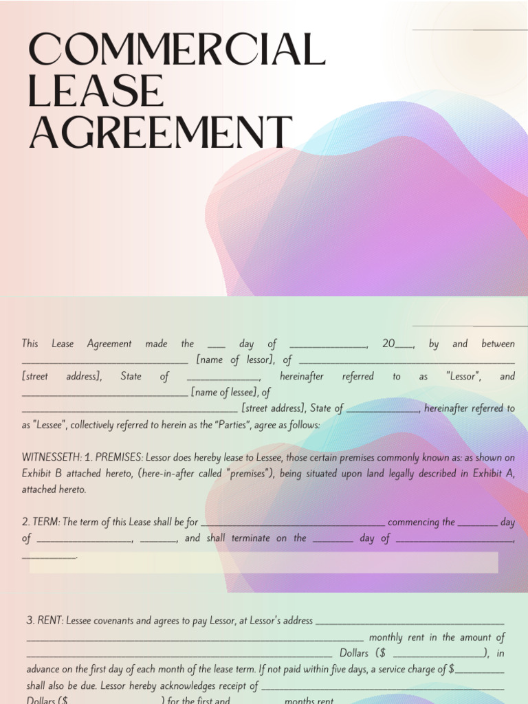 Commercial Lease Agreement Template | PDF | Lease | Private Law