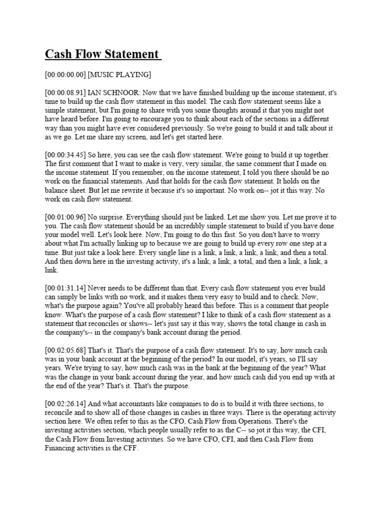 Cash Flow Statement | PDF | Cash Flow Statement | Equity (Finance)