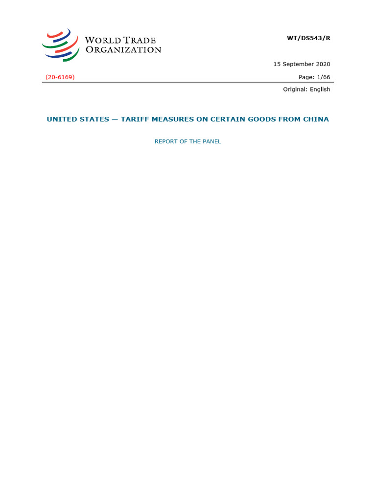 543R Panel Report | PDF | World Trade Organization | International Trade