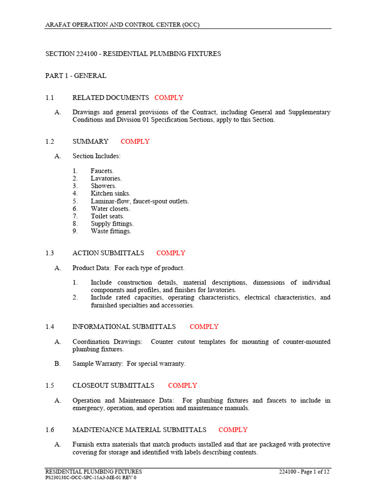 SPC Occ 224100 Me | Download Free PDF | Pipe (Fluid Conveyance) | Tap ...