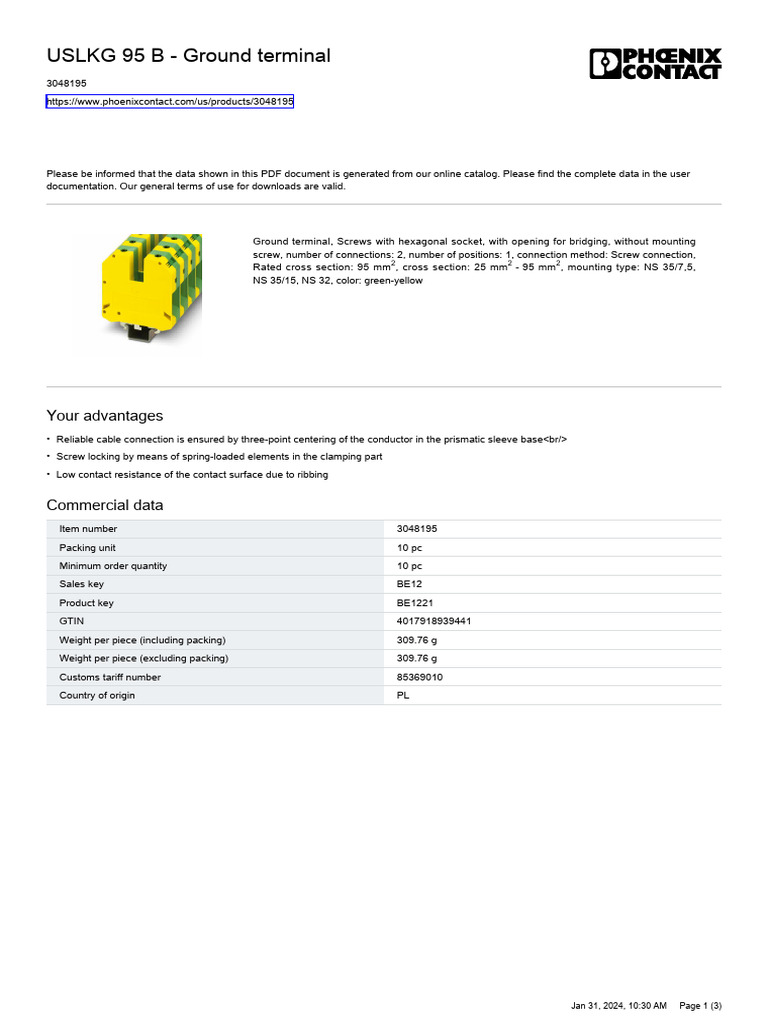 Phoenix Contact 3048195 en | PDF | Electrical Connector | Electrical ...