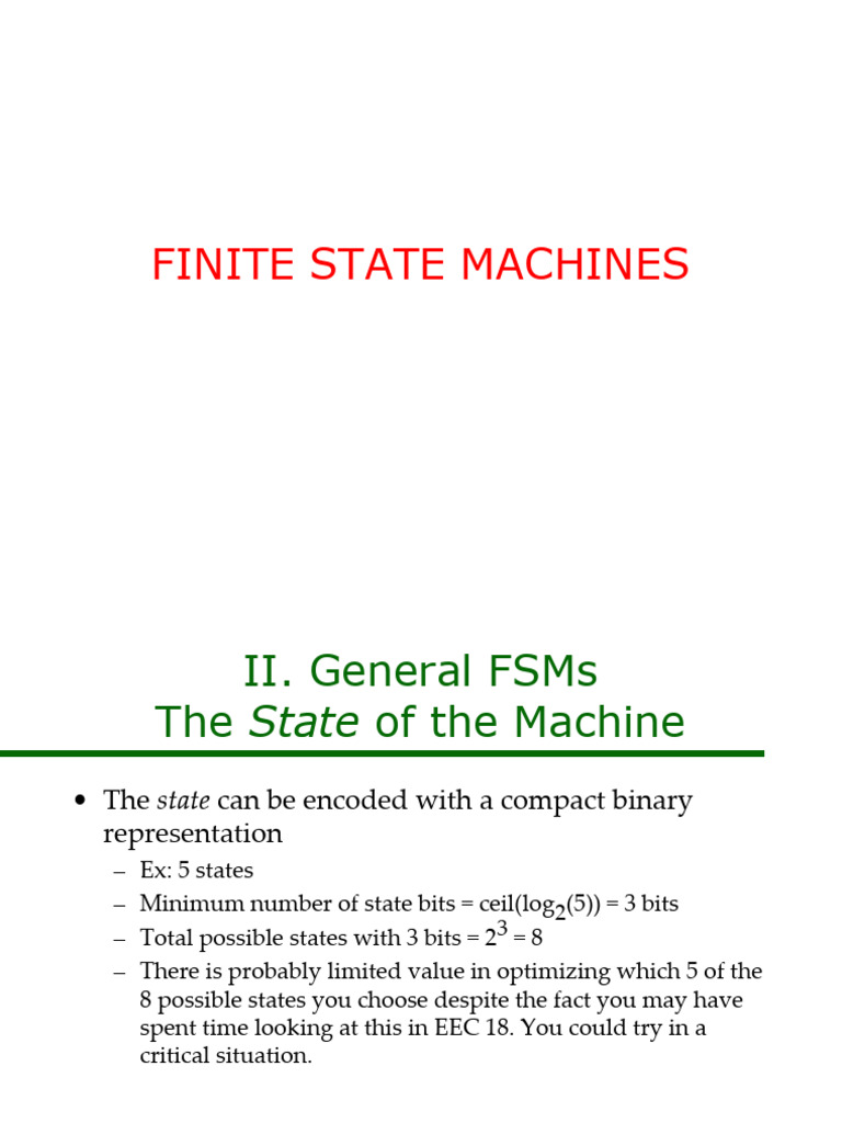 Handout Control Fsms | PDF | Computer Science | Digital Electronics Handout Control Fsms | PDF | Computer Science | Digital Electronics