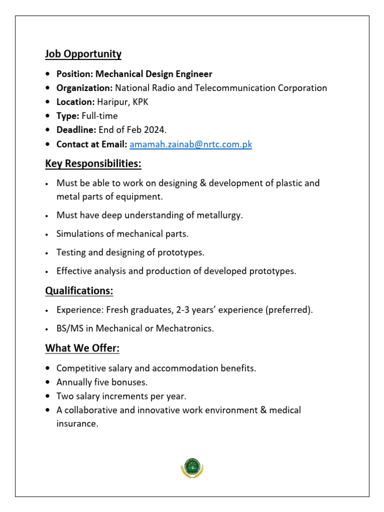 JD Mechanical Design Engineer | PDF