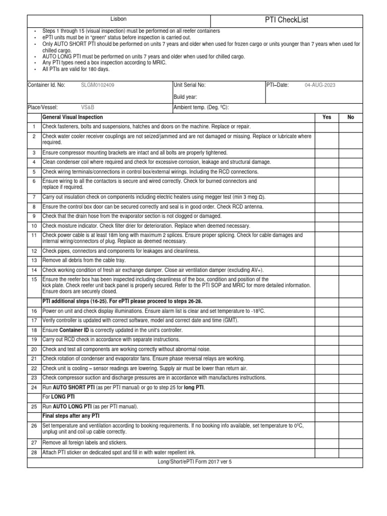 PTI CheckList20230804052203 | PDF | Electrical Connector | Electrical ...