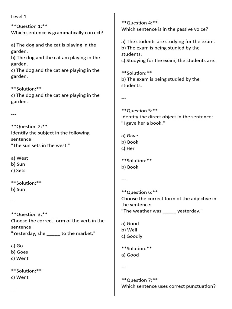 Eng Grammar Mixed Questions | PDF | Morphology | Semantic Units