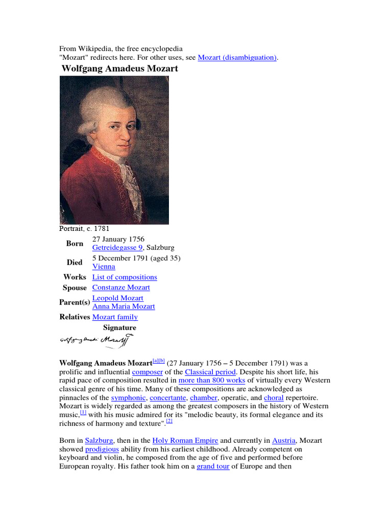 Moaazrtre | PDF | Wolfgang Amadeus Mozart | Classical Period (Music)