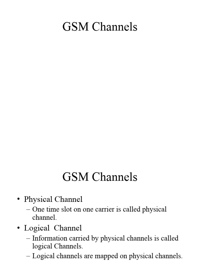 GSM Channels | PDF | Computer Engineering | Electronics