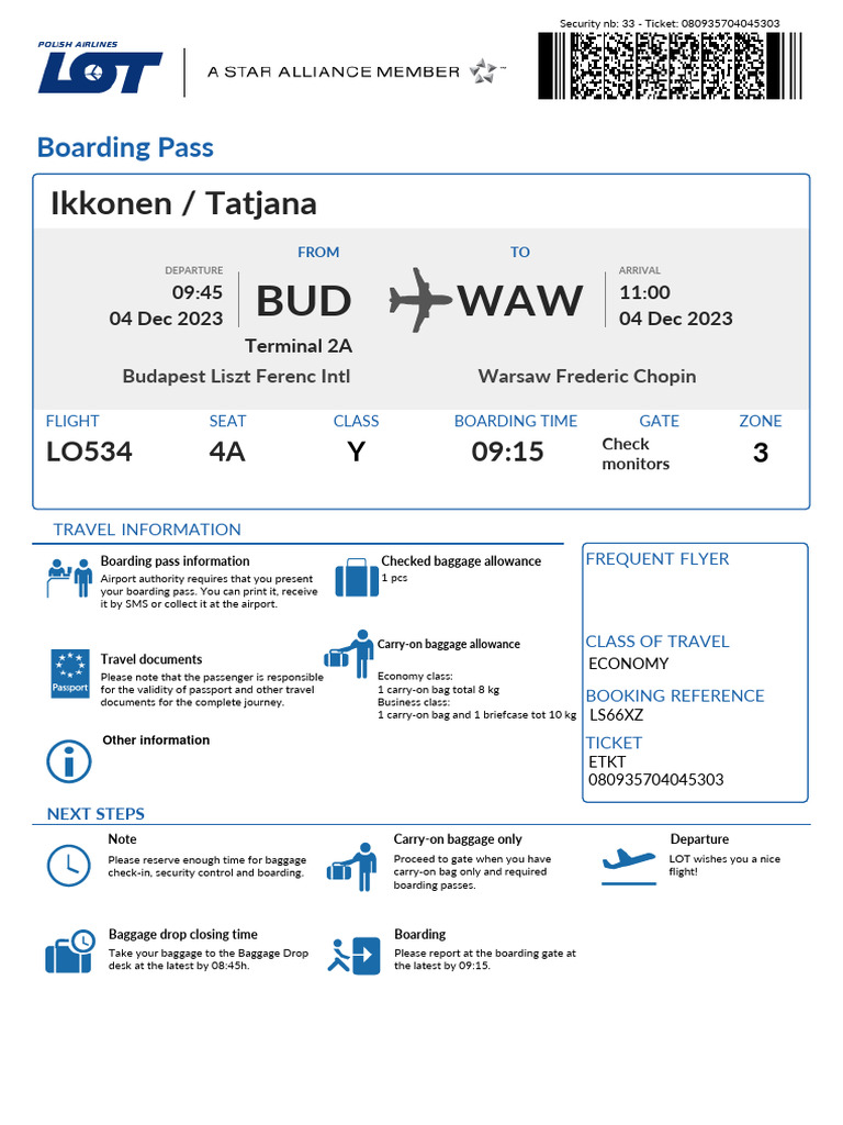 LOTboardingPass | PDF | Baggage | Transport