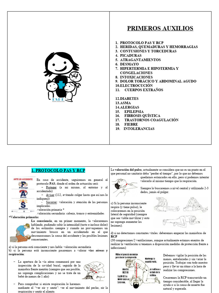 Dossier FP Primeros Auxilios 2016 Def | PDF | Reanimación cardiopulmonar | Herida