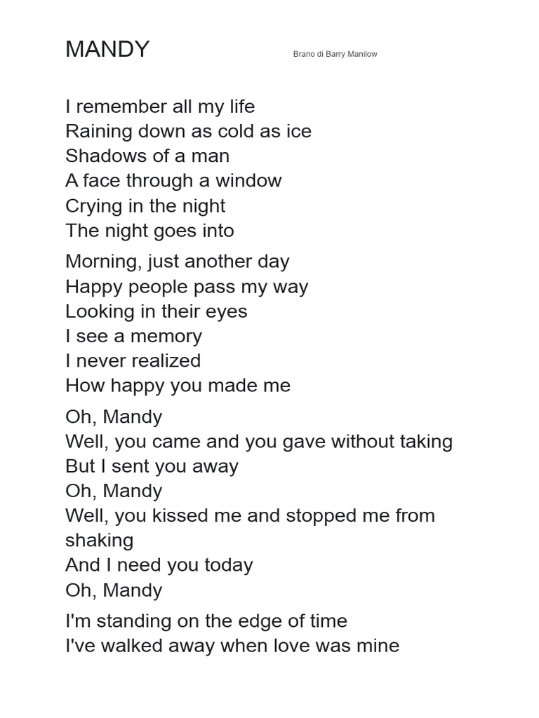 Nostalgic Love for Mandy | PDF