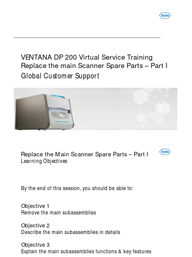 5 - VENTANA DP 200 Virtual Service Training - Remove The Main Scanner ...
