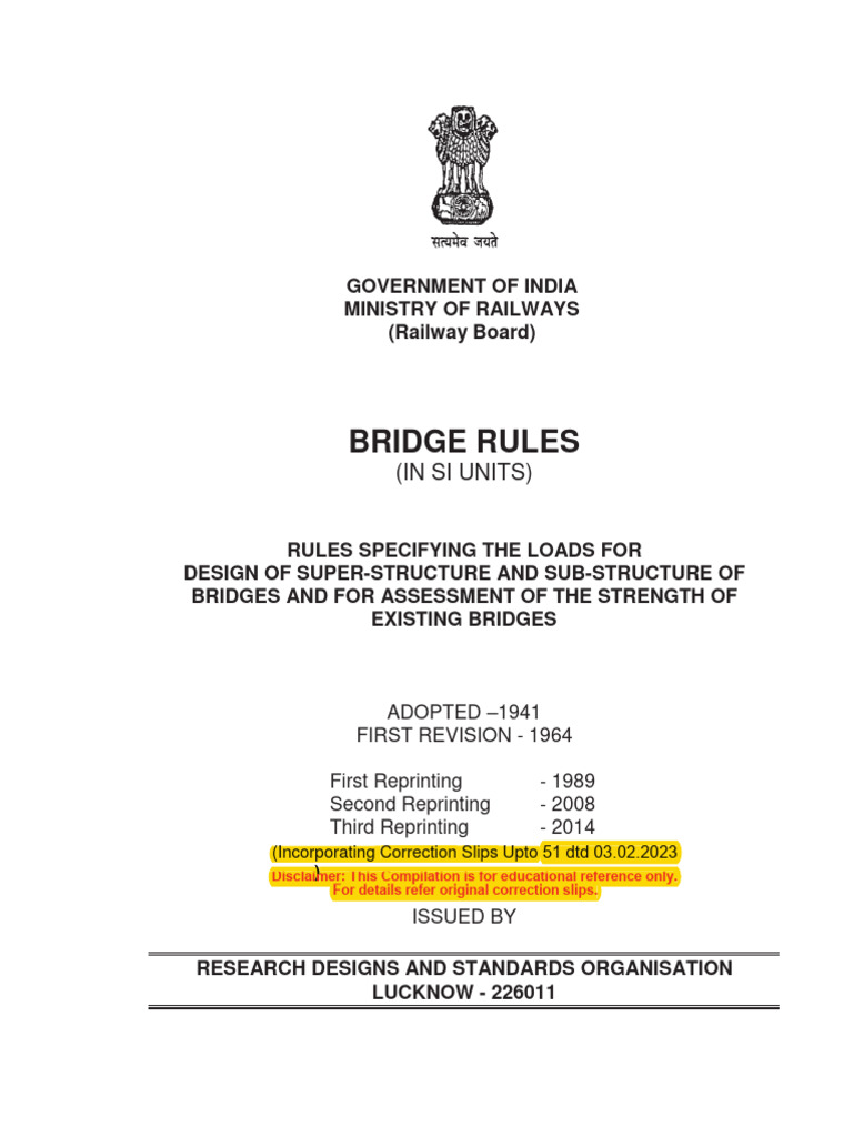 Bridge Rules for Load Design Standards | PDF | Science & Mathematics