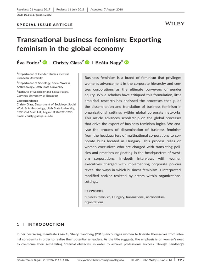 TNC Business Feminism | PDF | Feminism | Gender Studies