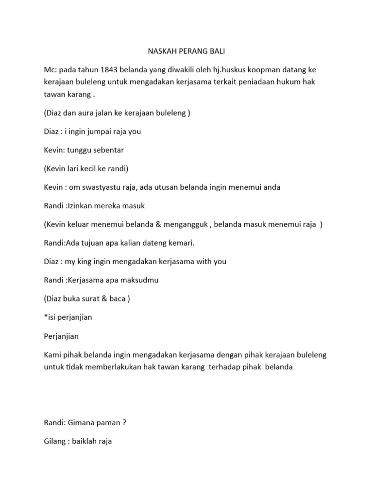 Perjanjian dan Perang di Buleleng | PDF