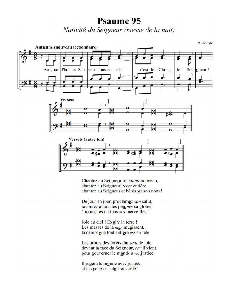 Psaume 95 NuitNativite NL | PDF