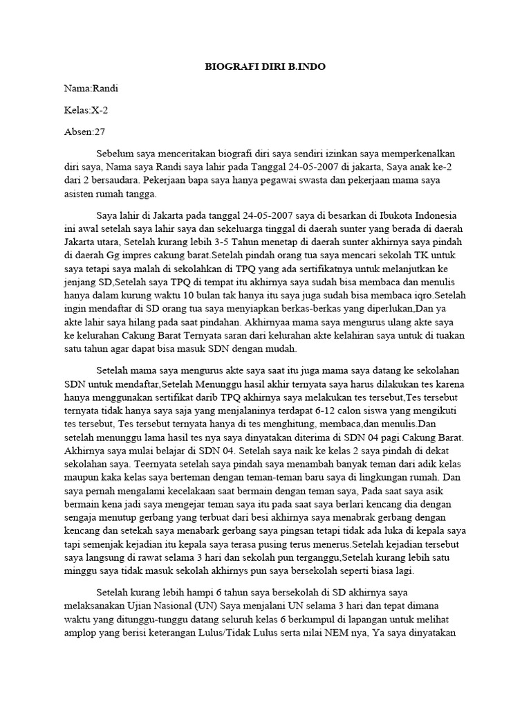 Biografi Diri Doc Pdf