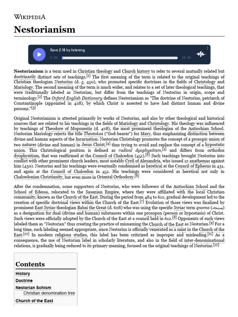 Nestorianism - Wikipedia | PDF