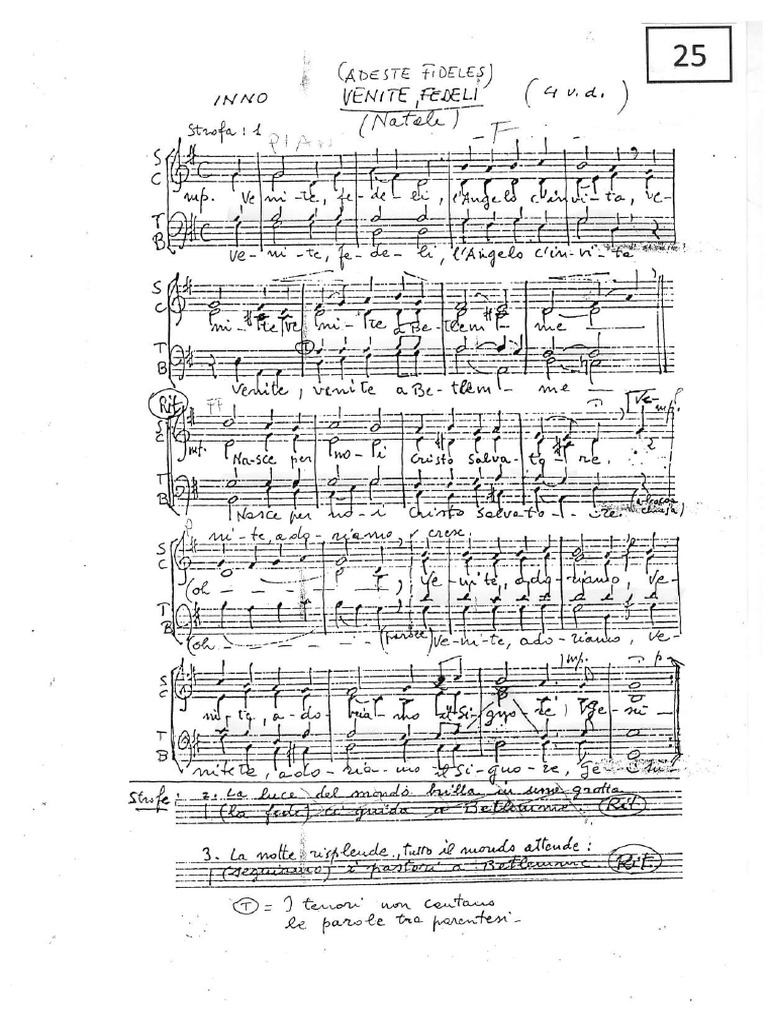 25 Venite, Fedeli | PDF