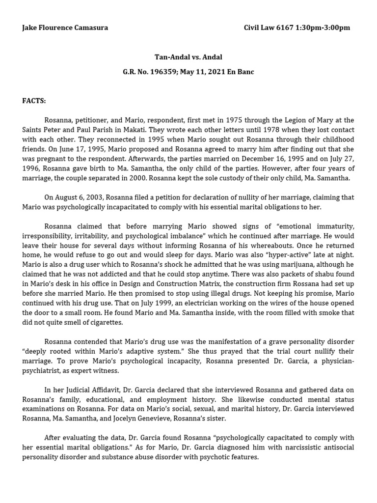 Tan Andal vs. Andal | PDF