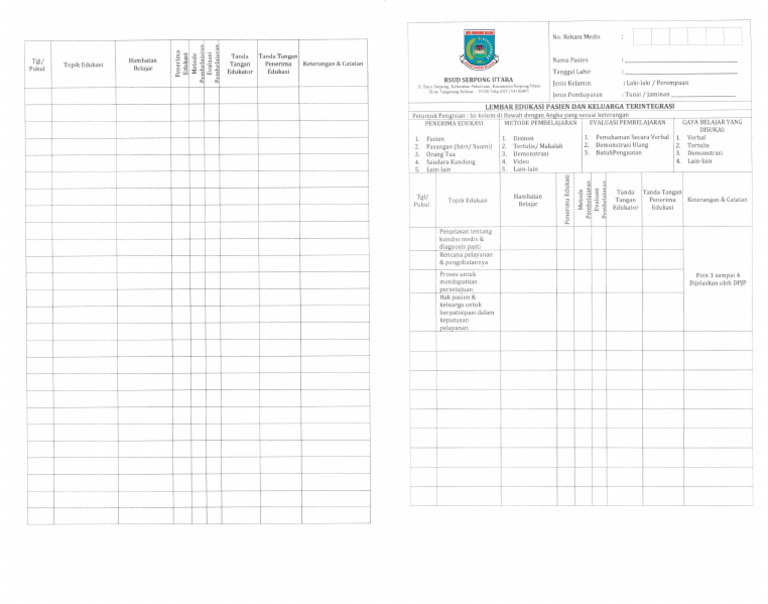 Form Rsu Edukasi Pasien Keluarga | PDF Form Rsu Edukasi Pasien Keluarga | PDF