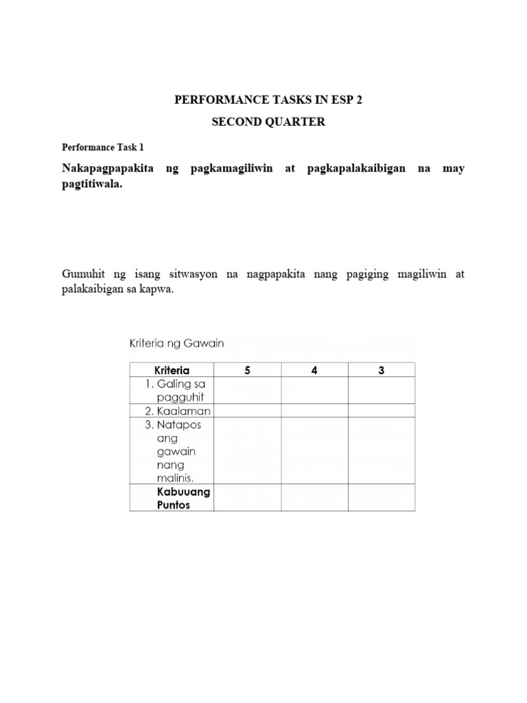 Performance Task Q2 To Submit | PDF