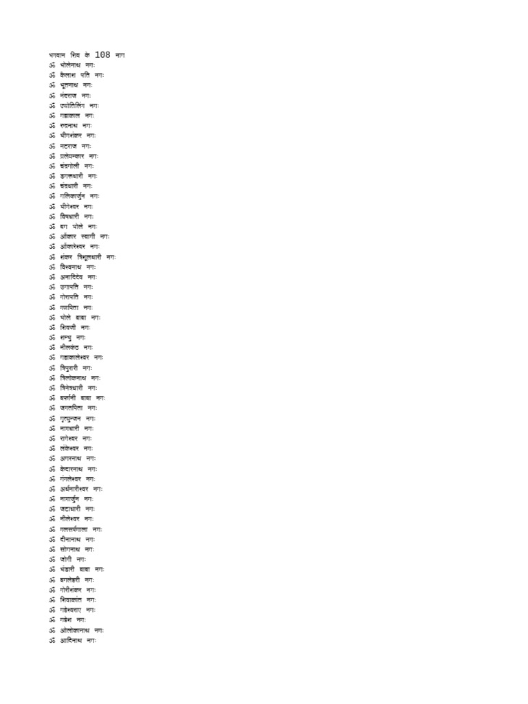 Shiv 108 Names | PDF
