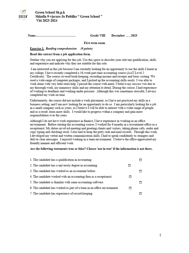 Class 10 English Exam Template | PDF | Human Communication