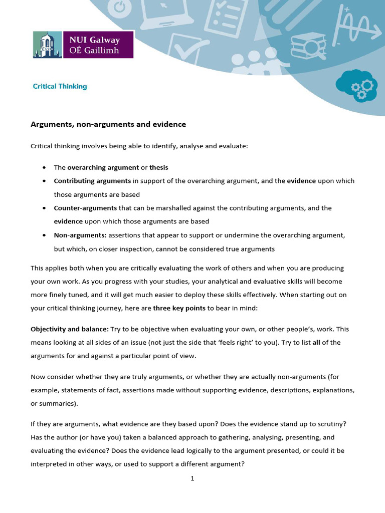 Arguments, Non Arguments and Evidence | PDF