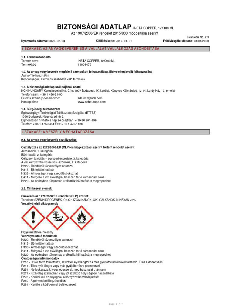 INSTA - COPPER - Rezes Spray | PDF