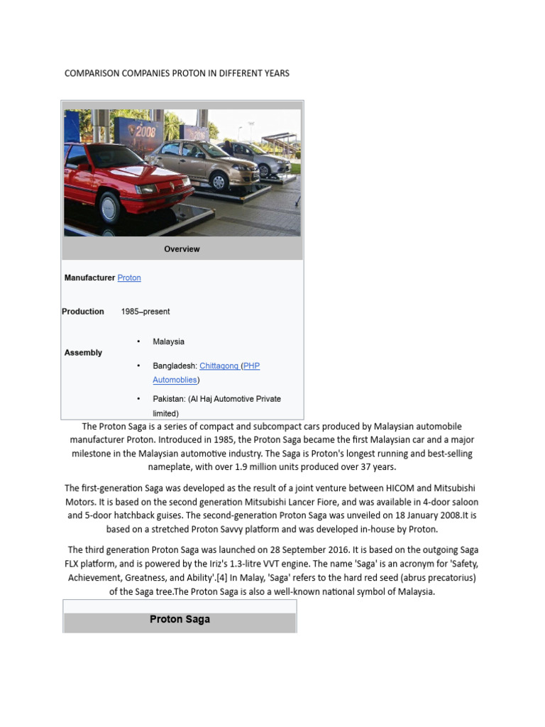 Comparison Companies Proton in Different Year1 | PDF | Land Vehicles ...