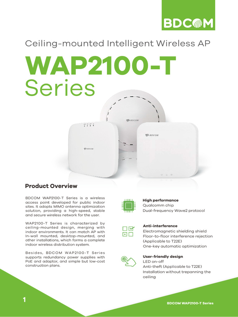 WAP2100-T Series | PDF | Wireless Access Point | Network Switch