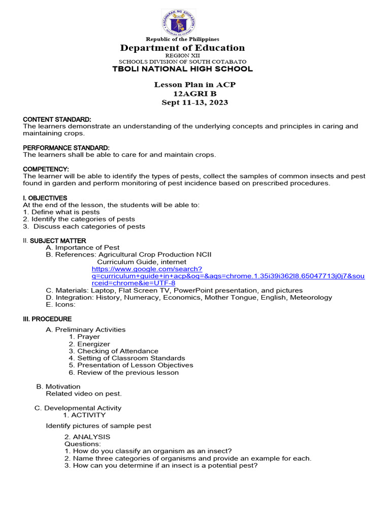 2 Type of Pest Category | PDF | Pest (Organism) | Learning