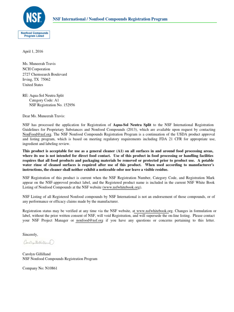 Aqua-Sol Neutra Split NSF | PDF