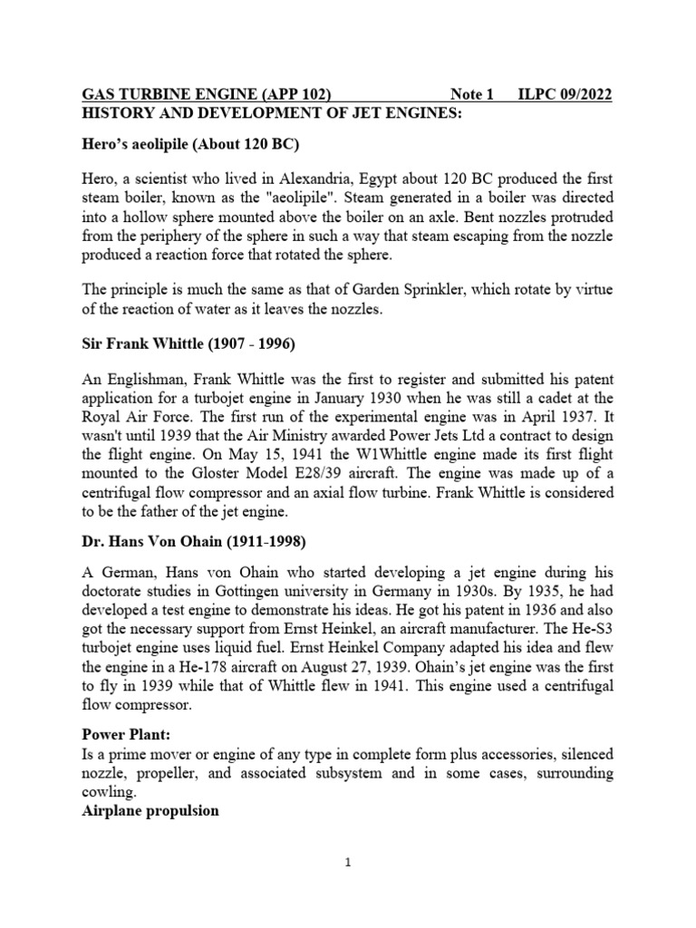GTE Note 1 2022 | PDF | Jet Engine | Turbine