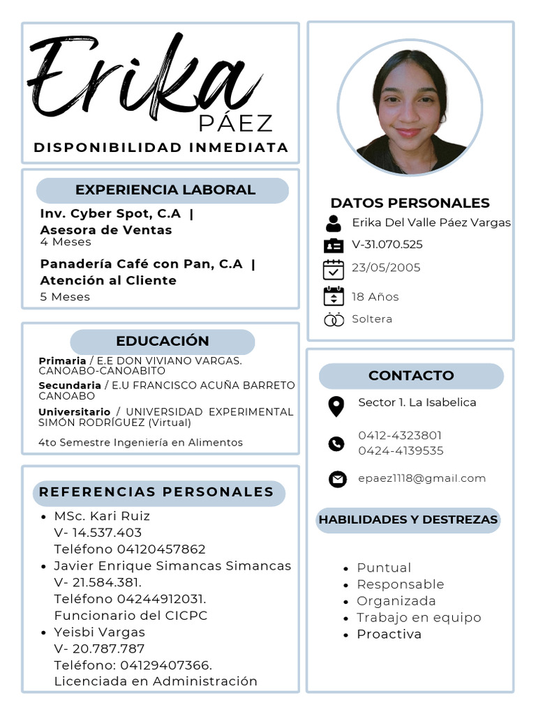 CV Erika Paez | PDF