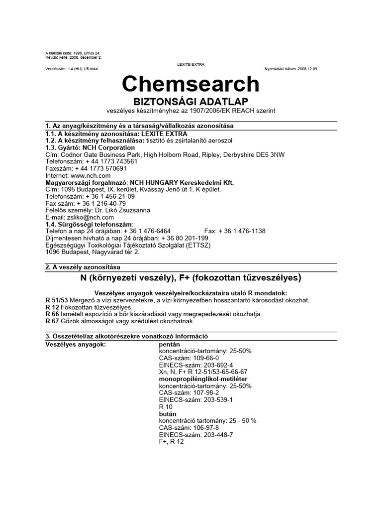 Lexite Sds (2008) | PDF