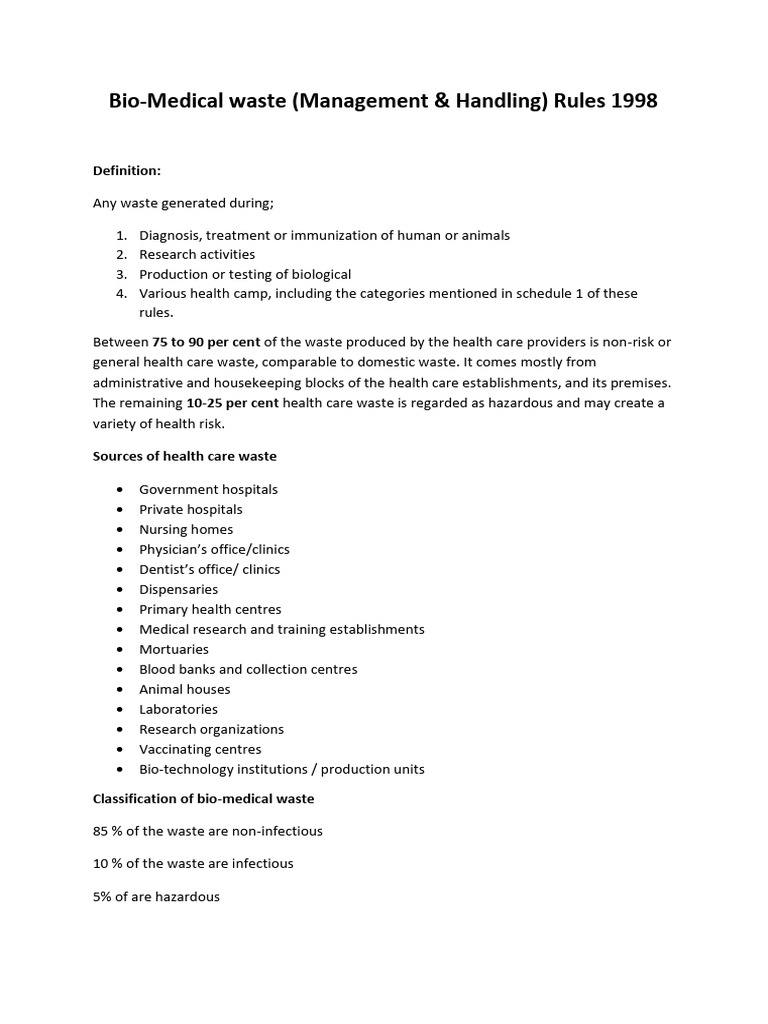 Biomedical Waste Management | PDF | Waste | Waste Management