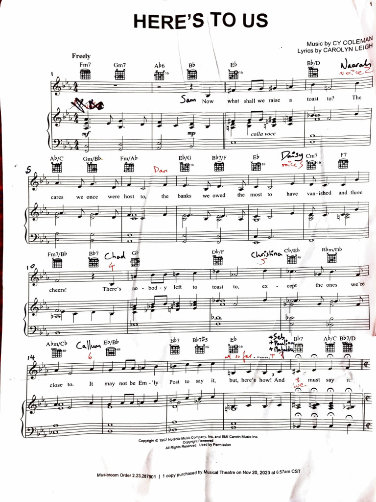 Heres To Us (Encore) | PDF