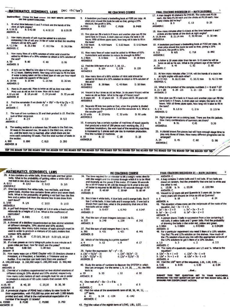 FCD 01 Math Algebra | PDF