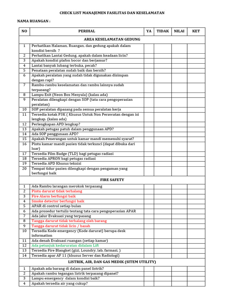 Check List MFK | PDF