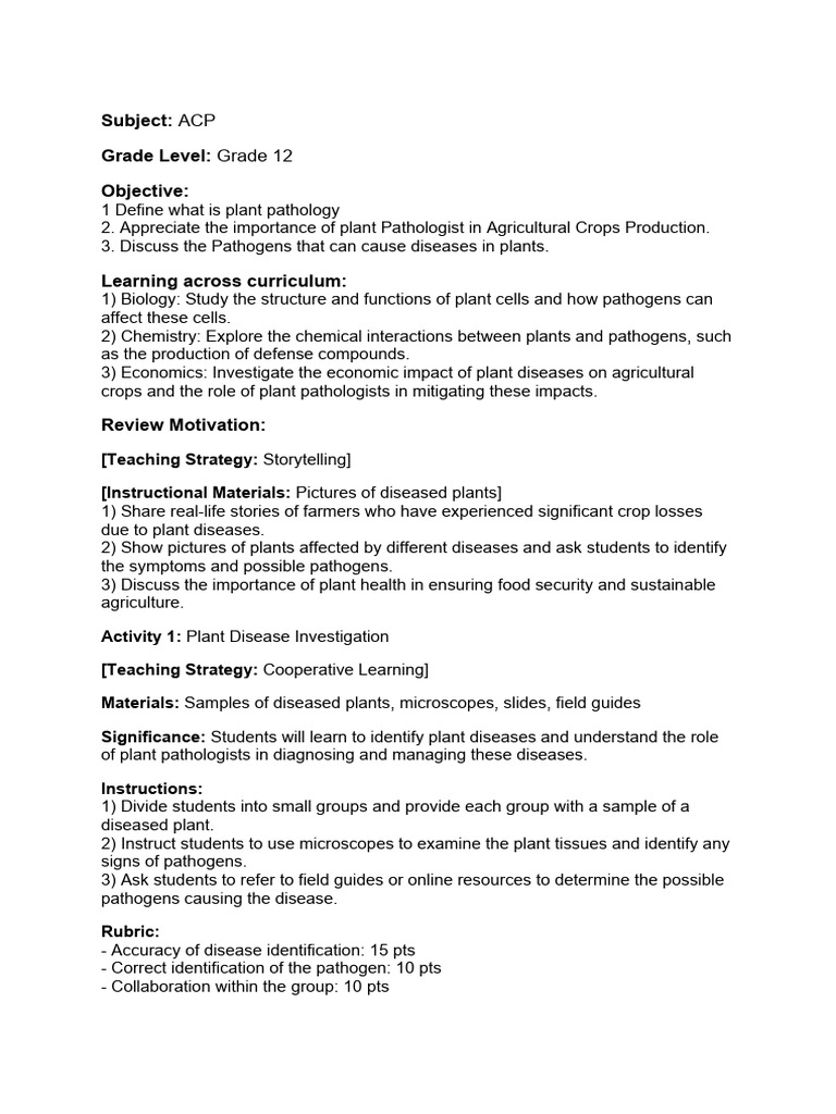 Plant Diseases and Weeds Planner | PDF | Plant Pathology | Pathology